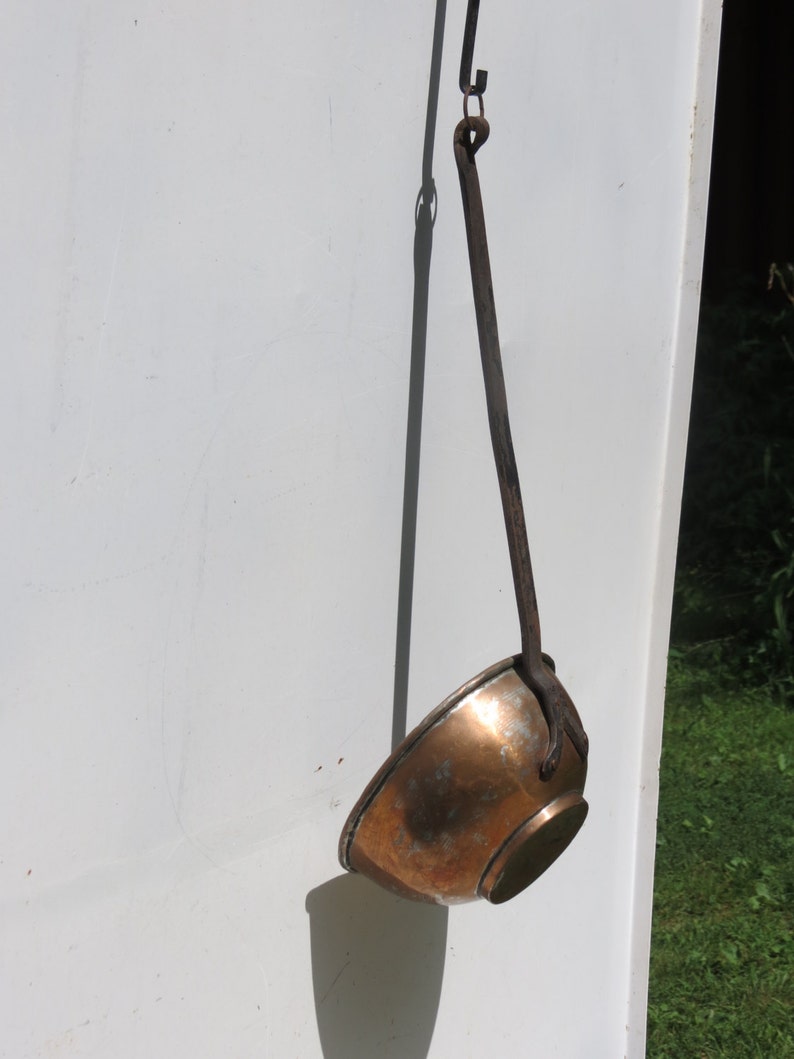 Antique Copper Dipper With Hand Hammered Wrought Iron Handle | Etsy