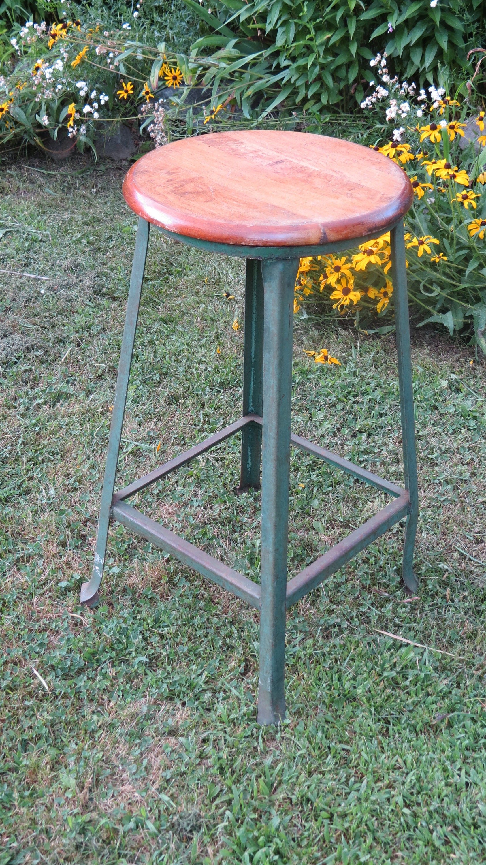 Sweet Green Industrial Stool Fabulous Farm Fresh Finds - Etsy