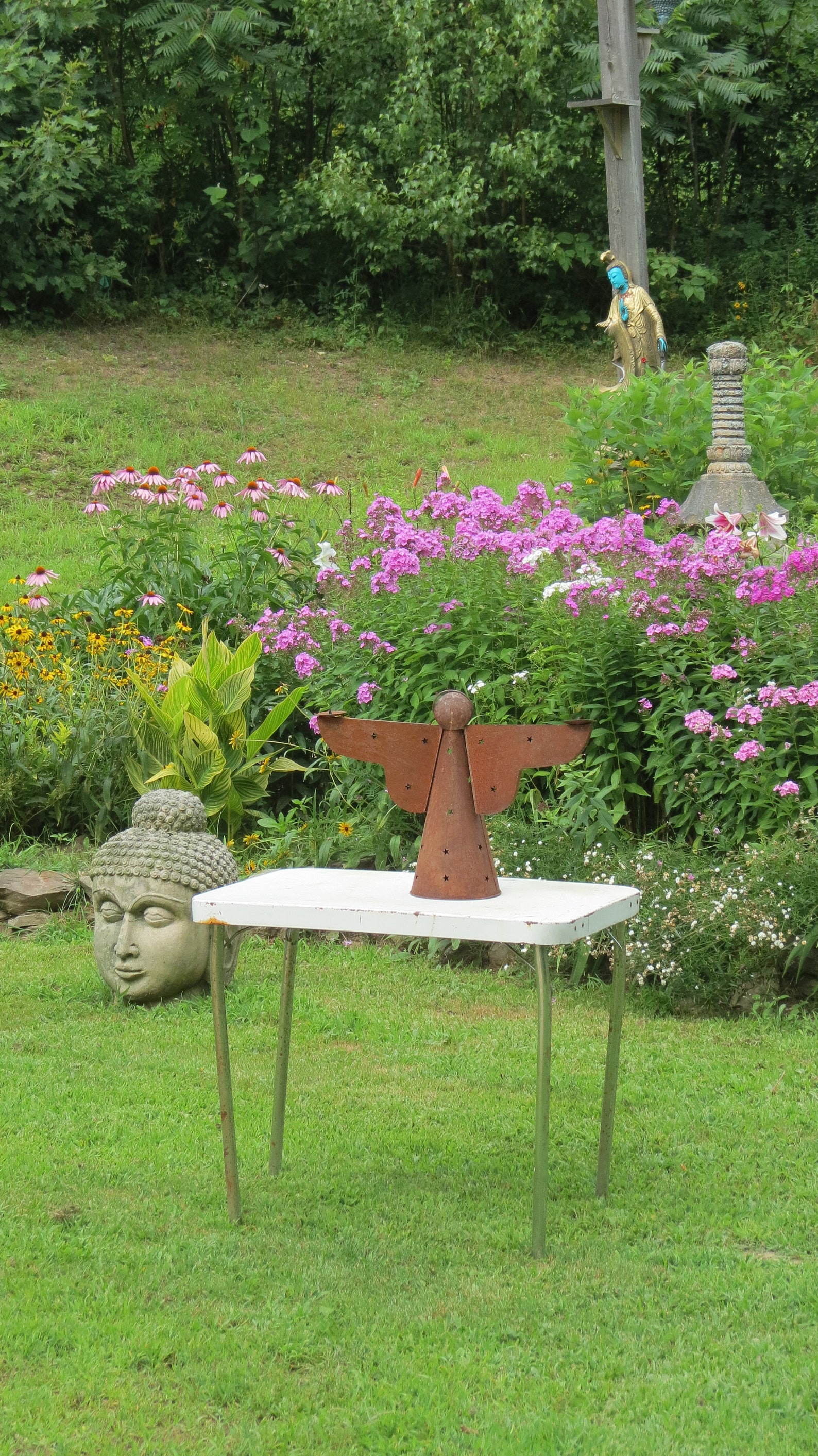 Rusty Metal Angel Candle Holder Great Garden Decor Fantastic | Etsy