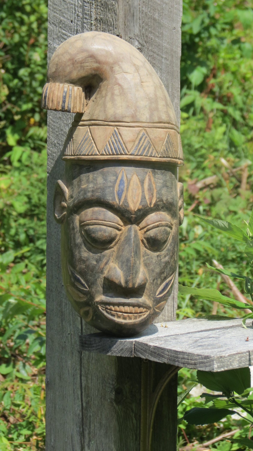 Authentic African Carved Wooden Tribal Mask Accra Ghana Africa | Etsy