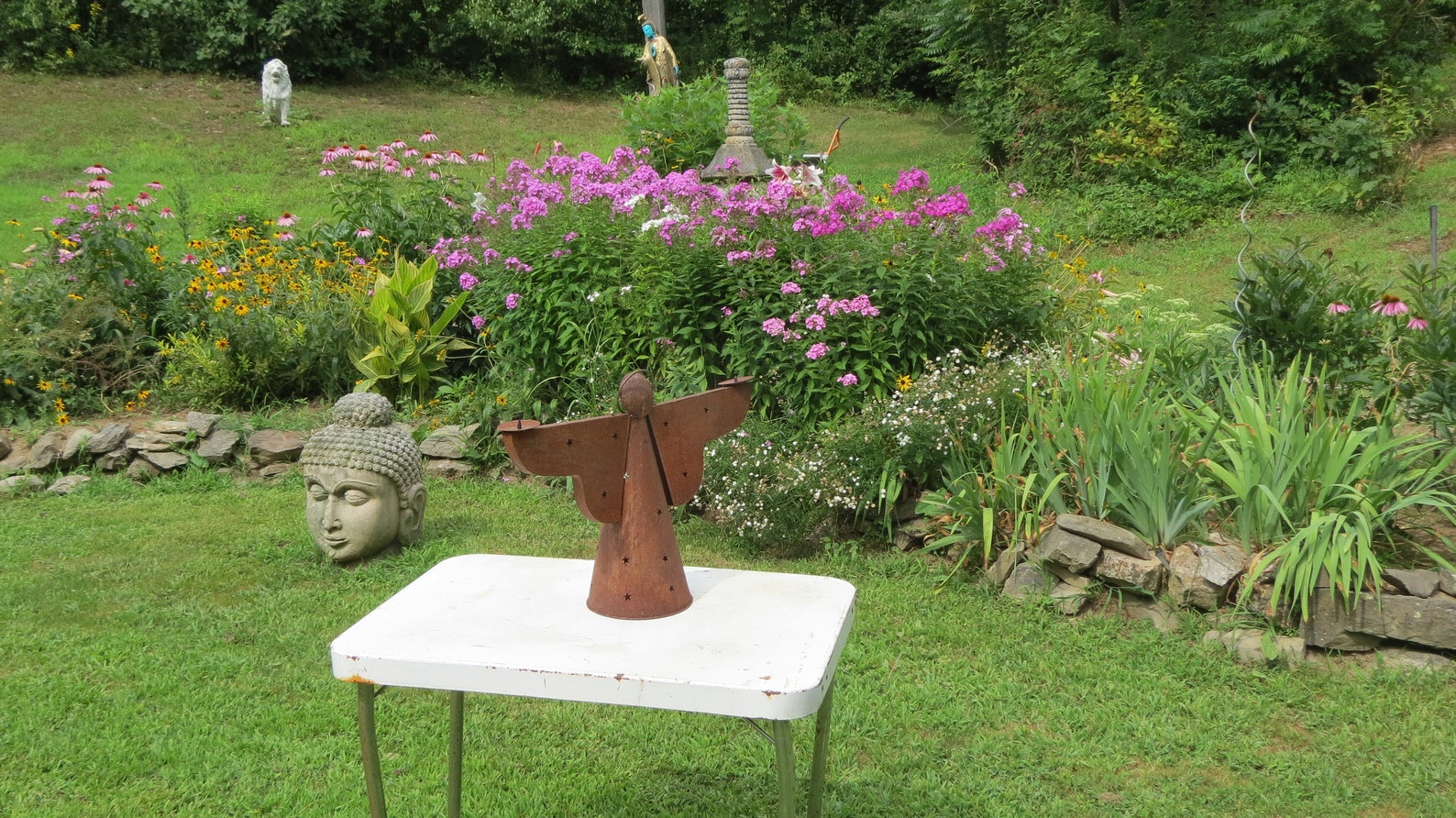 Rusty Metal Angel Candle Holder Great Garden Decor Fantastic Natural ...