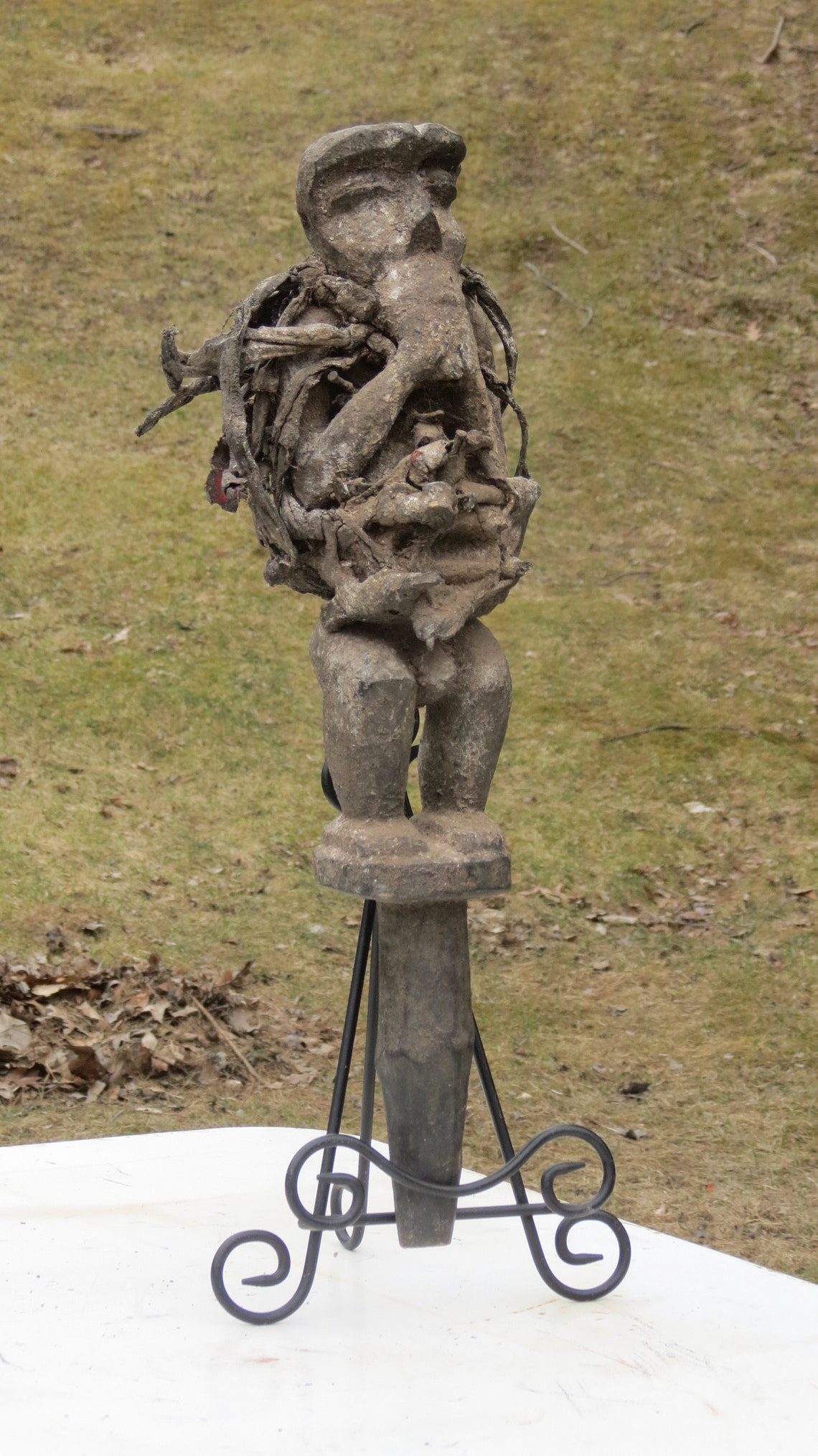 Large Carved Wooden African Staff With Vintage Patina | Etsy