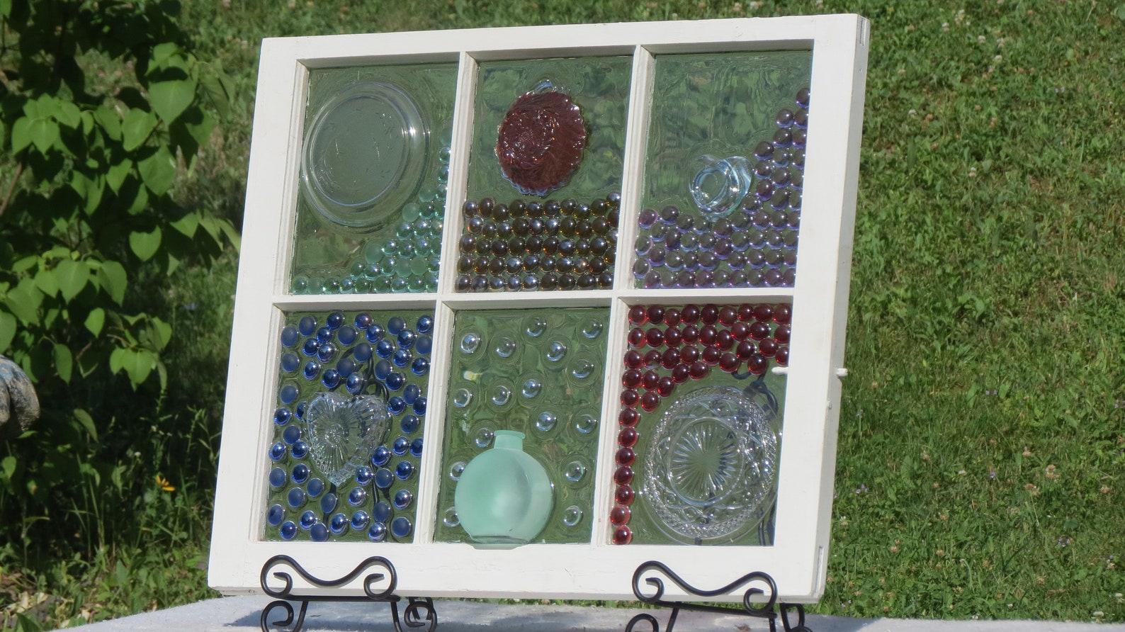 Unique Colorful Fused Glass Window - Etsy