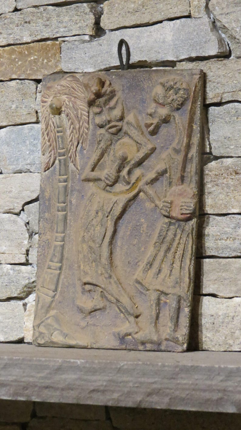 African Wooden Carved Hanging Wall Plaque Sensational Tribal - Etsy