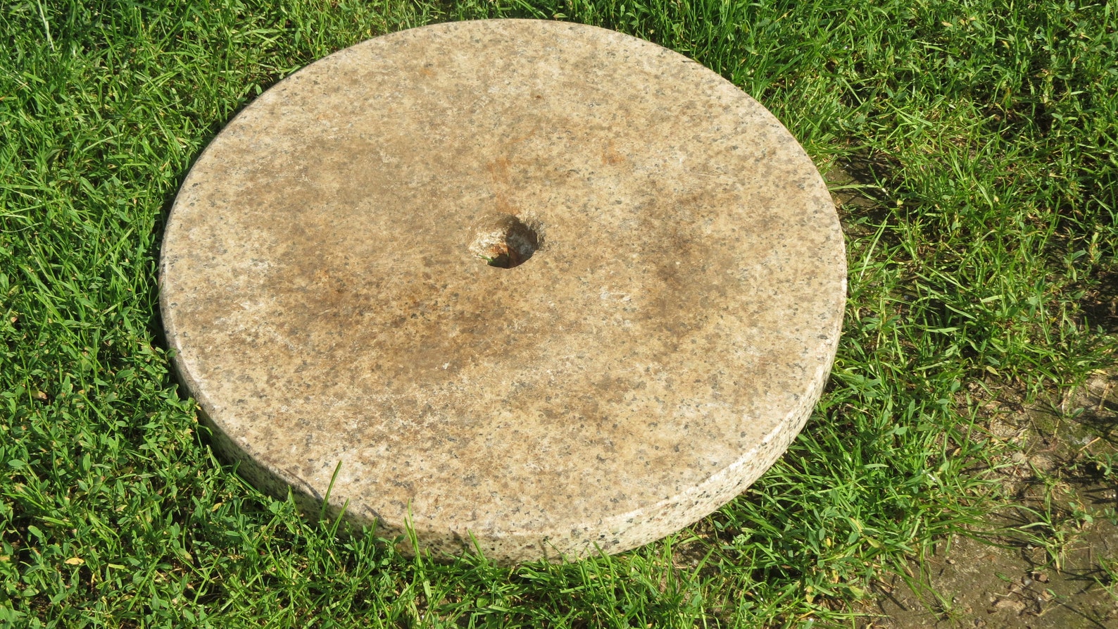 Round Thick Heavy Vintage Drilled Granite Base | Etsy