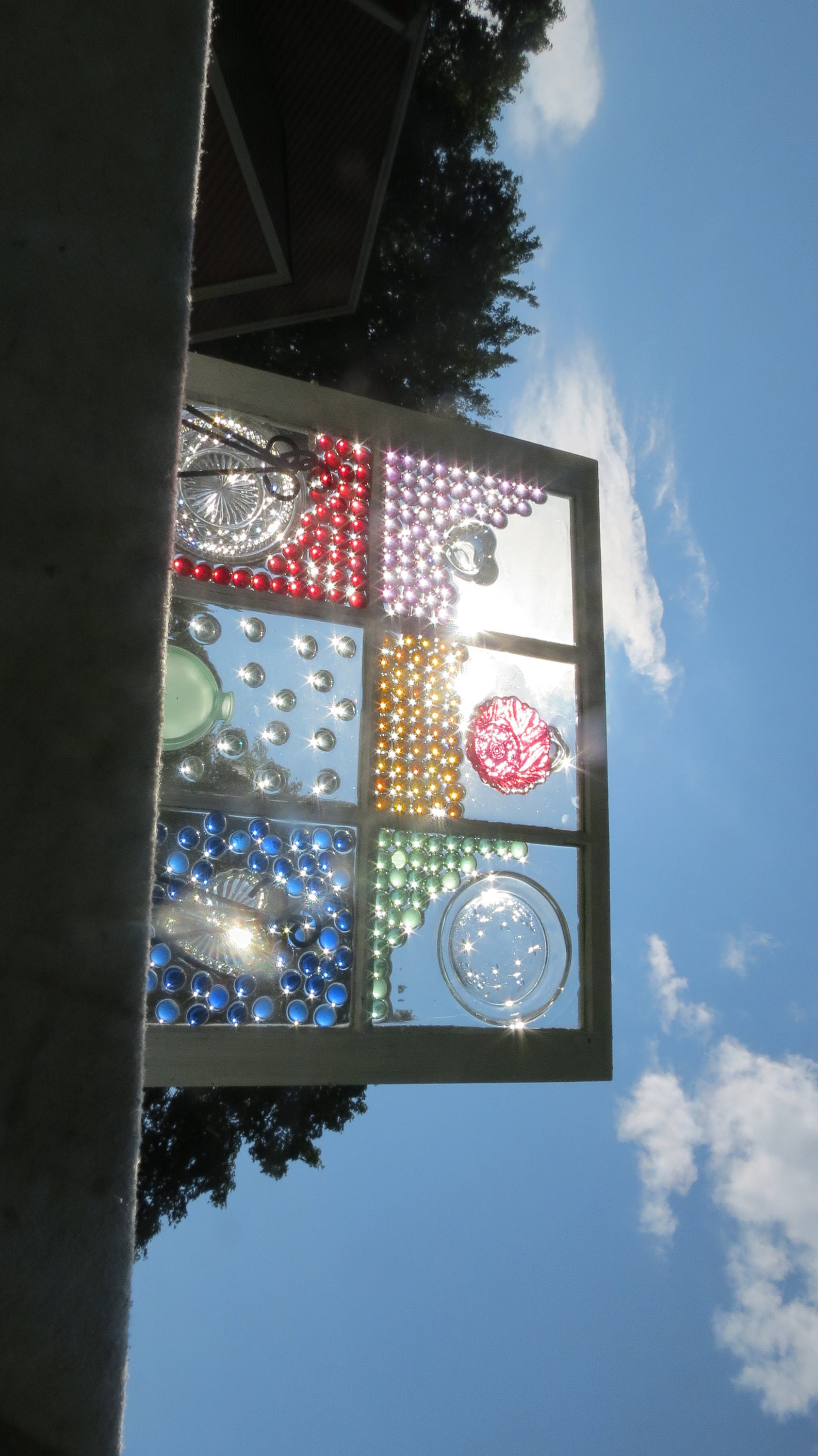 Unique Colorful Fused Glass Window | Etsy