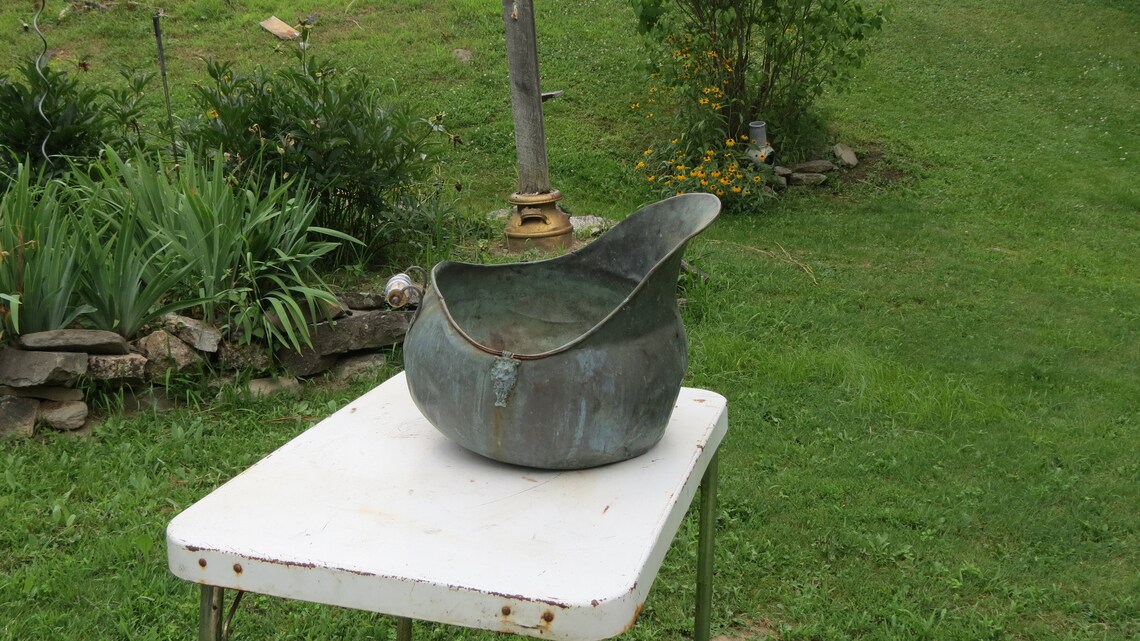 Extra Large Copper Scuttle With Sensational Character Amazing | Etsy