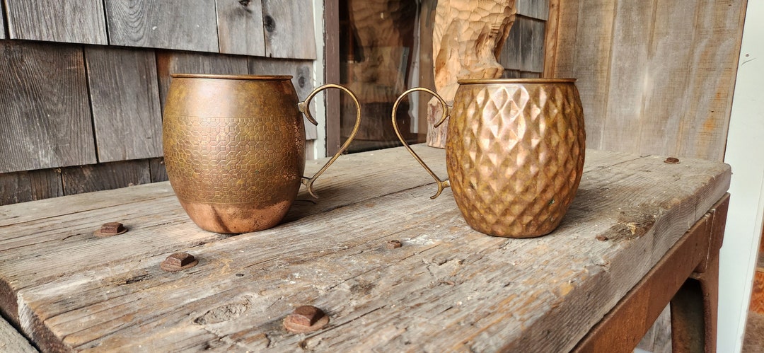 Pair of Large Vintage Copper Mugs - Etsy