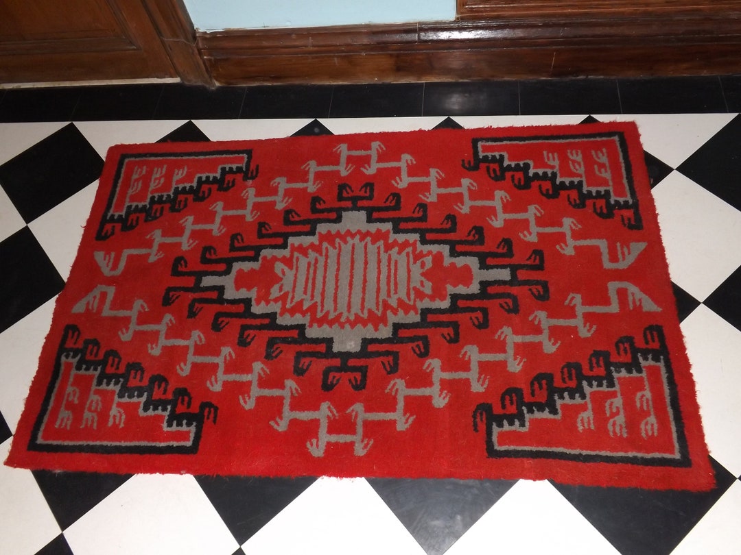 Mid Century Leon Capel & Sons Hooked Indian Pow Wow 66x42" Rug - Etsy