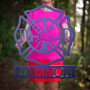 Maltese Cross Monogram Door Hanger Fireman Cross Monogram - Etsy