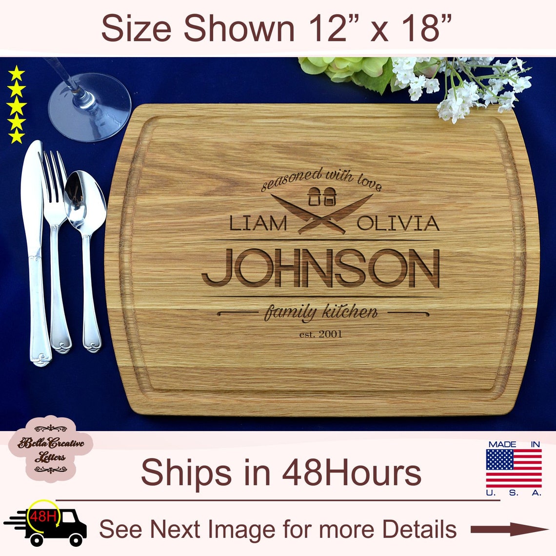 Custom Engraved Kitchen Home Décor Gift Personalized Wooden | Etsy