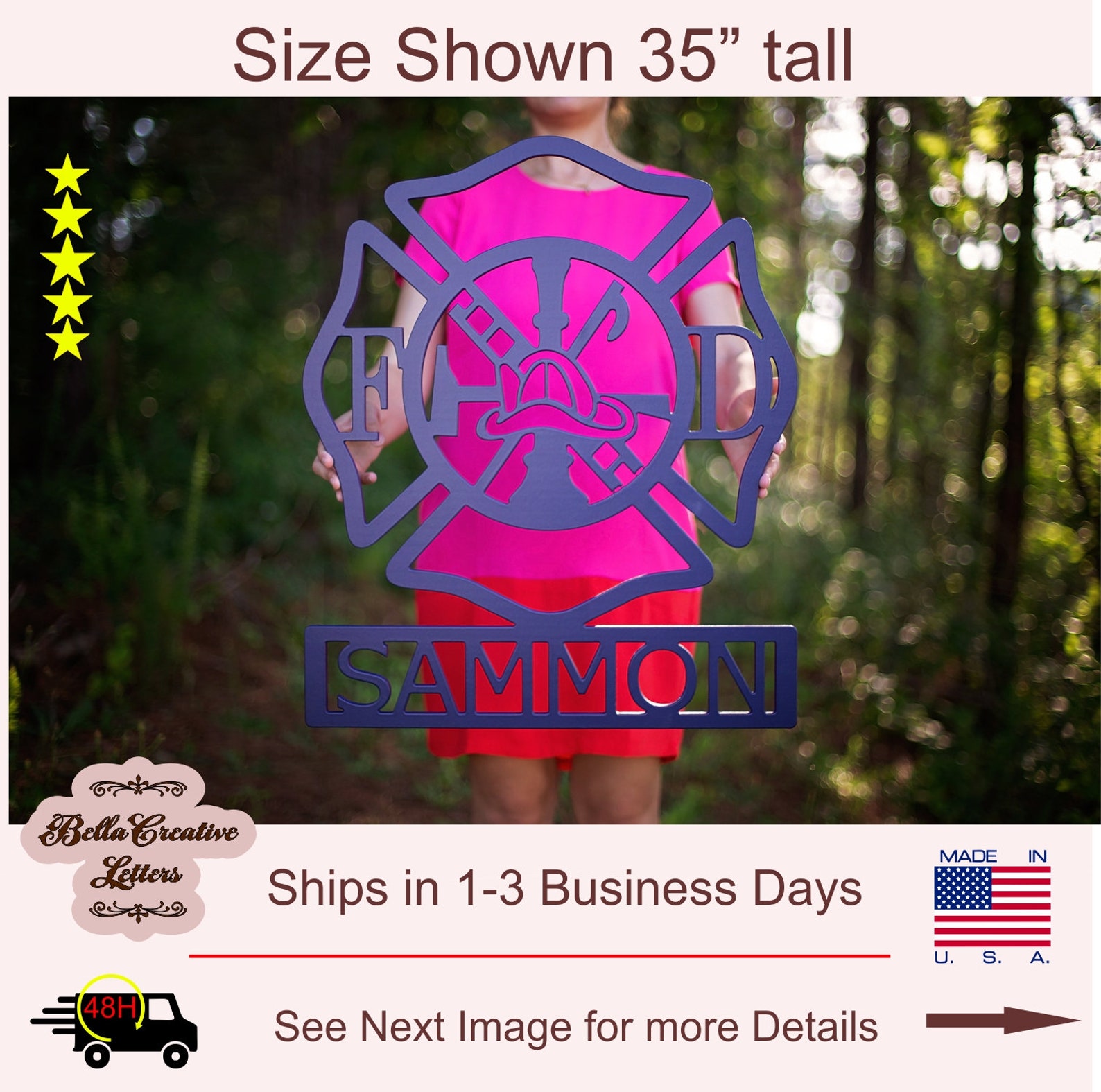 Maltese Cross Monogram Door Hanger Fireman Cross Monogram - Etsy