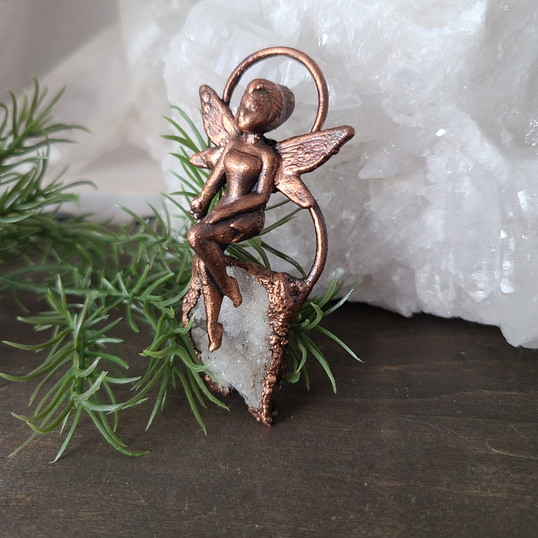 Fairy Necklace, Quartz Handmade Copper Crystal Pendant, Whimsical Gift ...