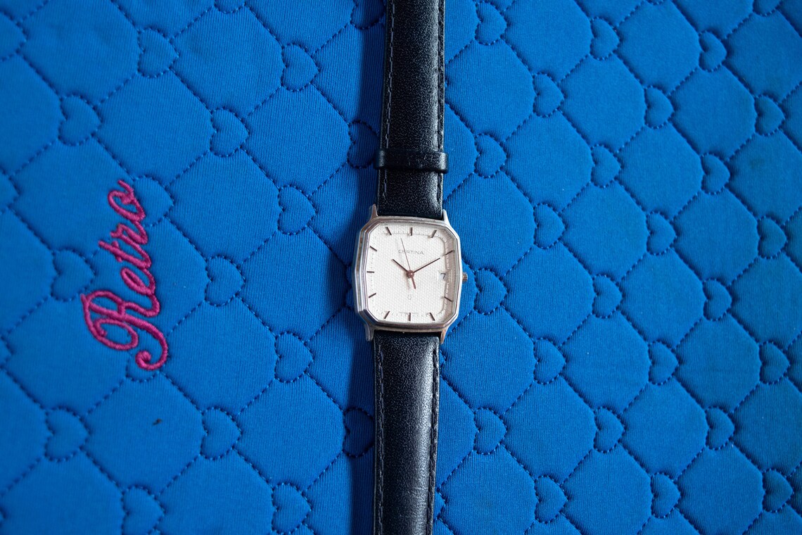 Certina Vintage Swiss Square Quartz Men's Wristwatch DRIVING HOME With ...