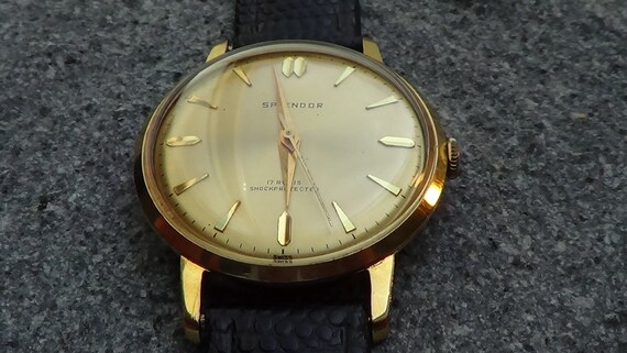 Splendor vintage Swiss mechanical golden men's wristw… - Gem