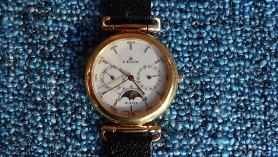 Edox Swiss BROTHER SUN SISTEr MOON moonphase quartz watch | Etsy