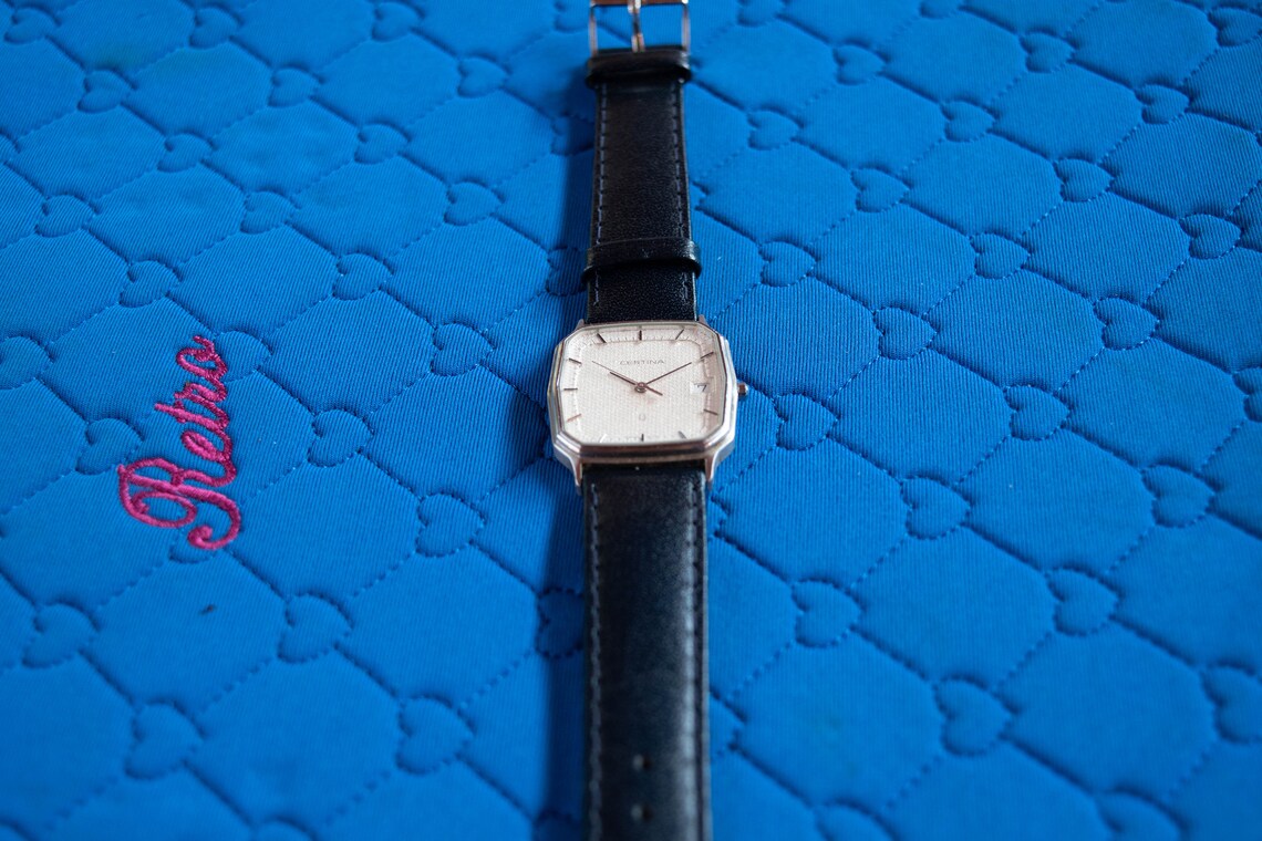 Certina Vintage Swiss Square Quartz Men's Wristwatch DRIVING HOME With ...