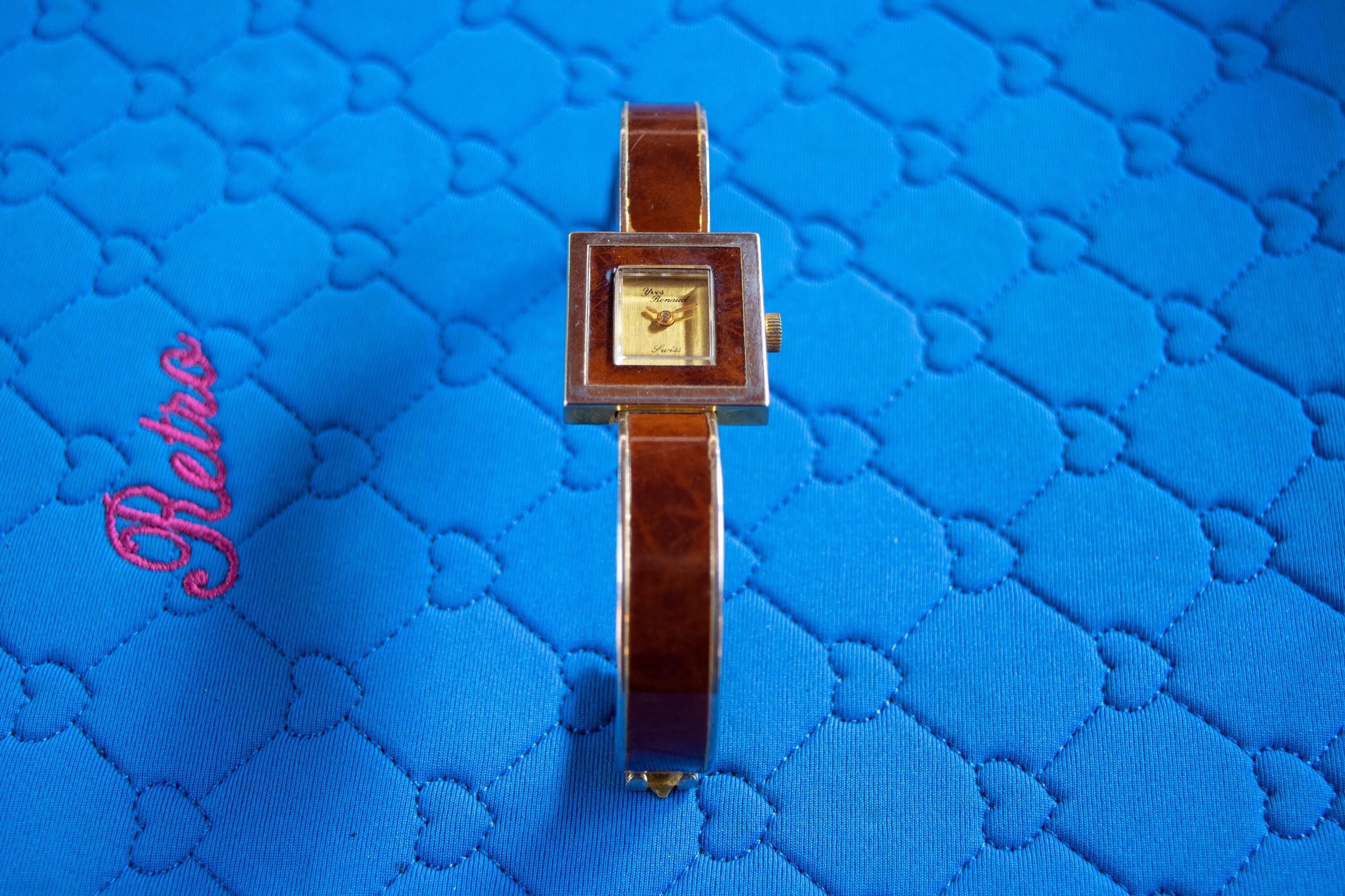 Yves Renaud Vintage Swiss Square Mechanical Bracelet Watch BRONZE ...