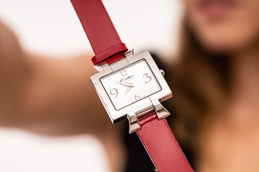 Kolber Vintage Swiss Square Quartz Women's / Unisex Watch LITTLE Red ...