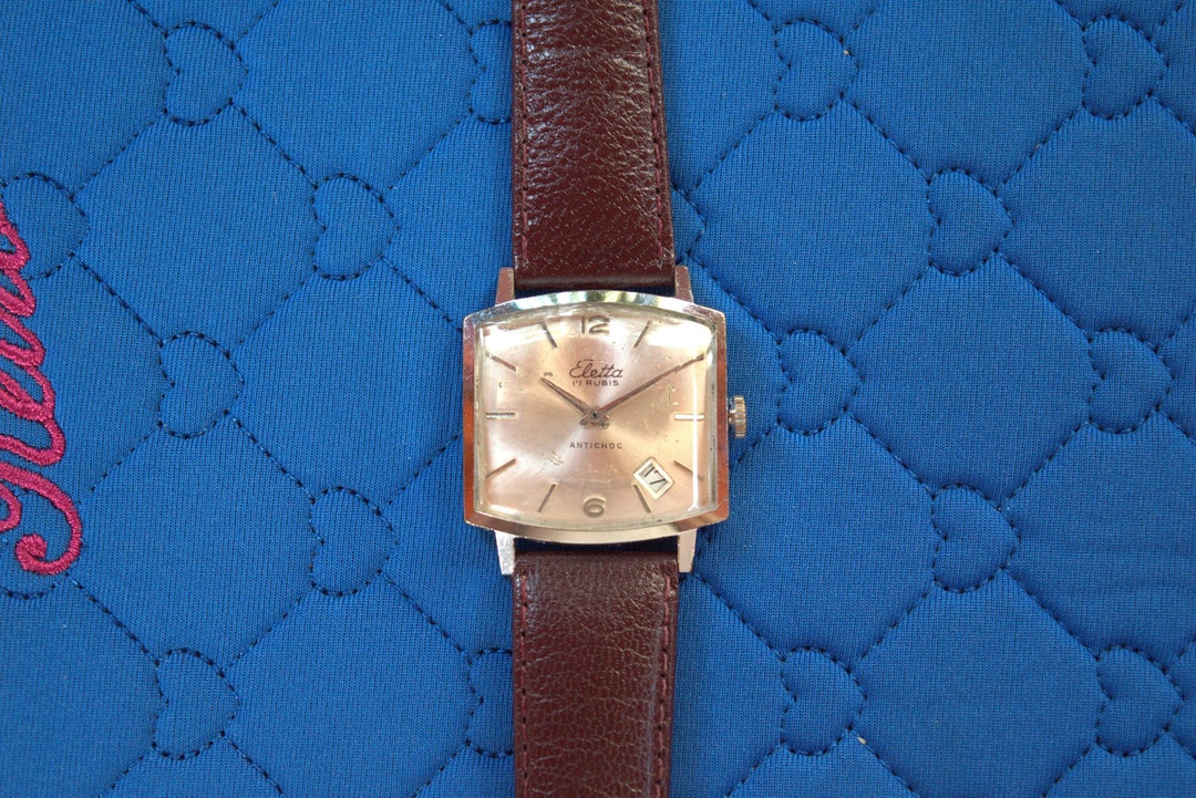 Vintage Eletta Swiss Square Men's Watch BING BANG BOOM - Etsy