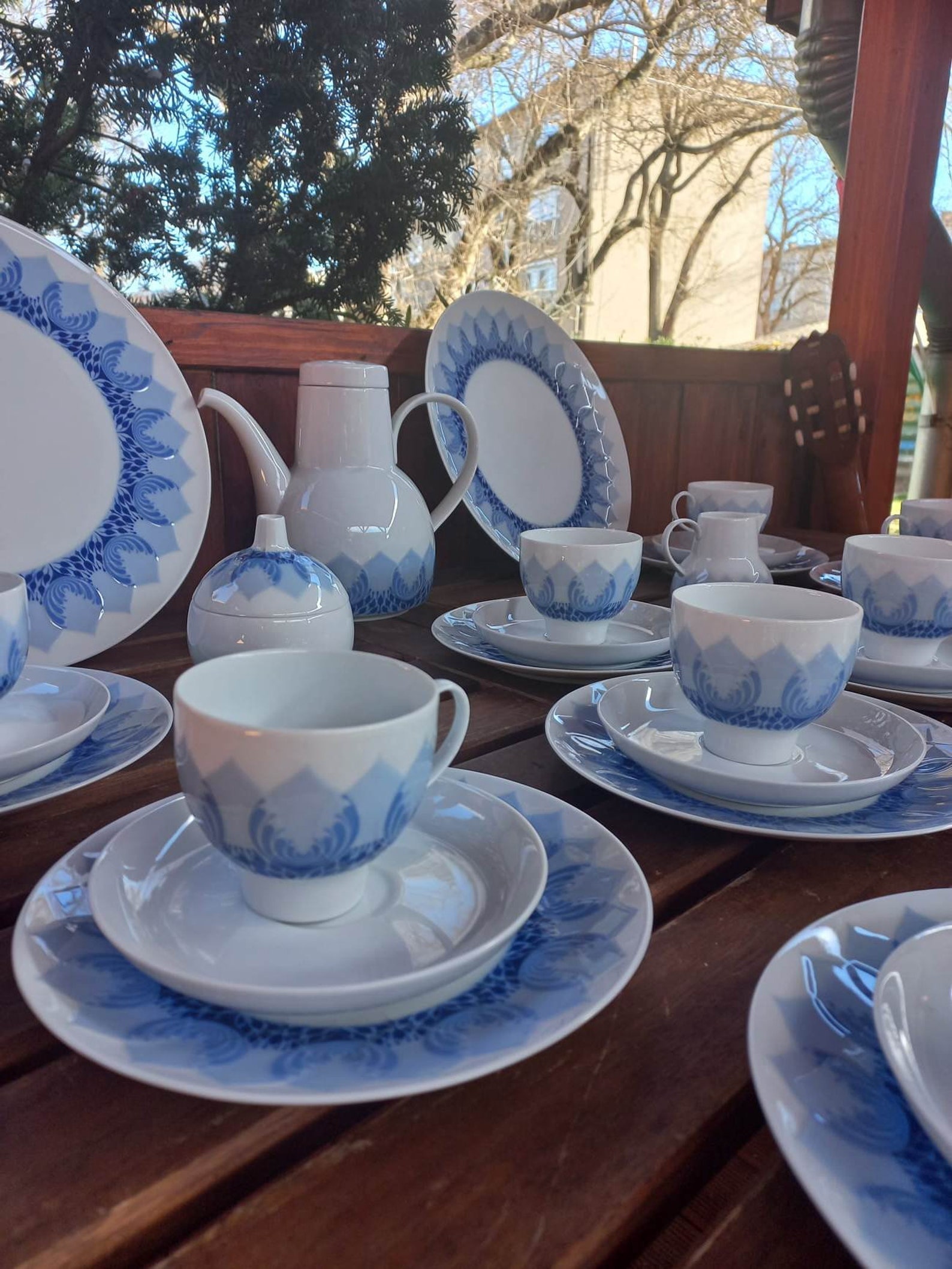 Rosenthal Bjorn Winblad Lotus Blue Madras 10 Person Coffee/tea Set '80s ...