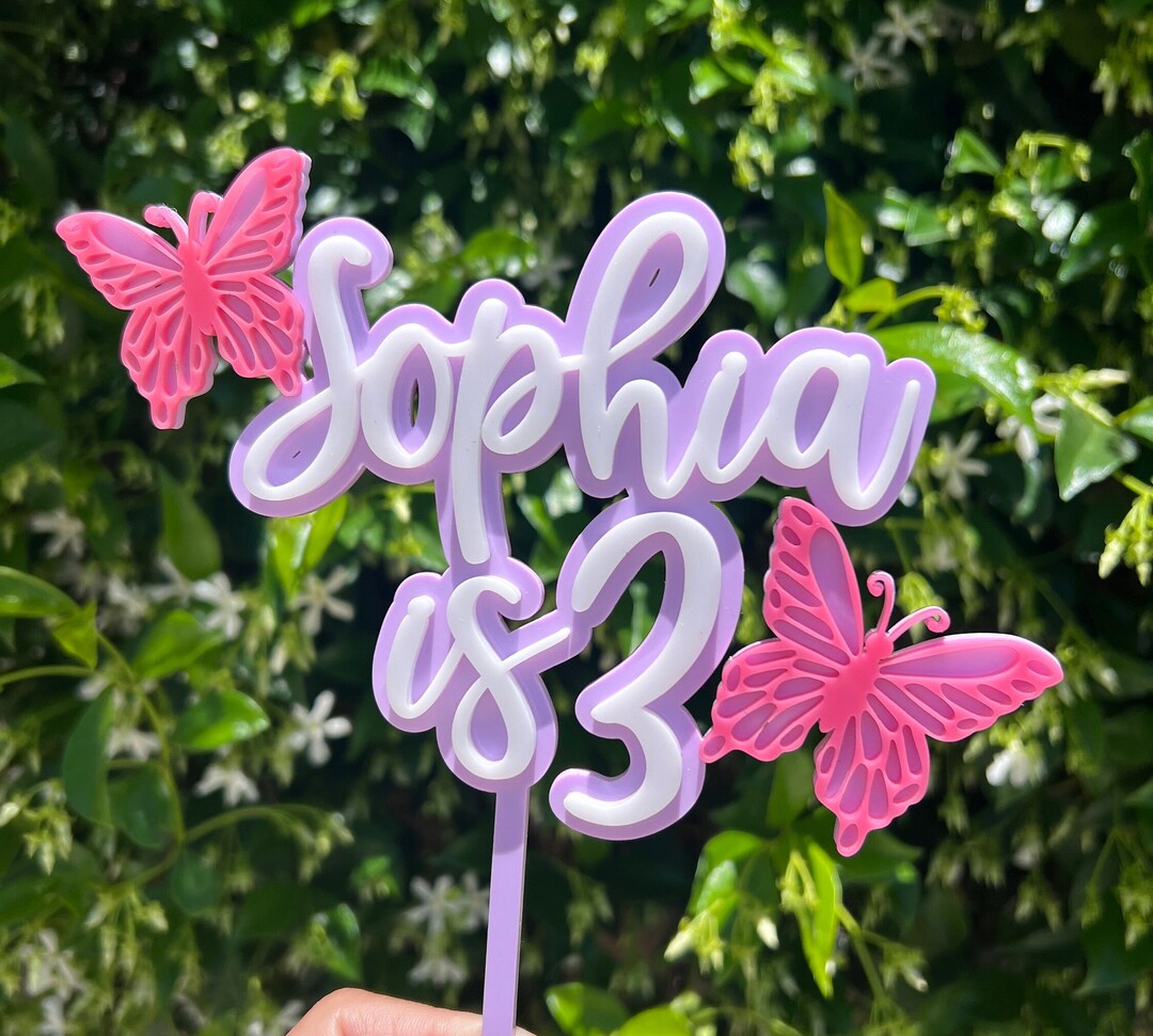 Acrylic Butterfly Cake Topper - Etsy