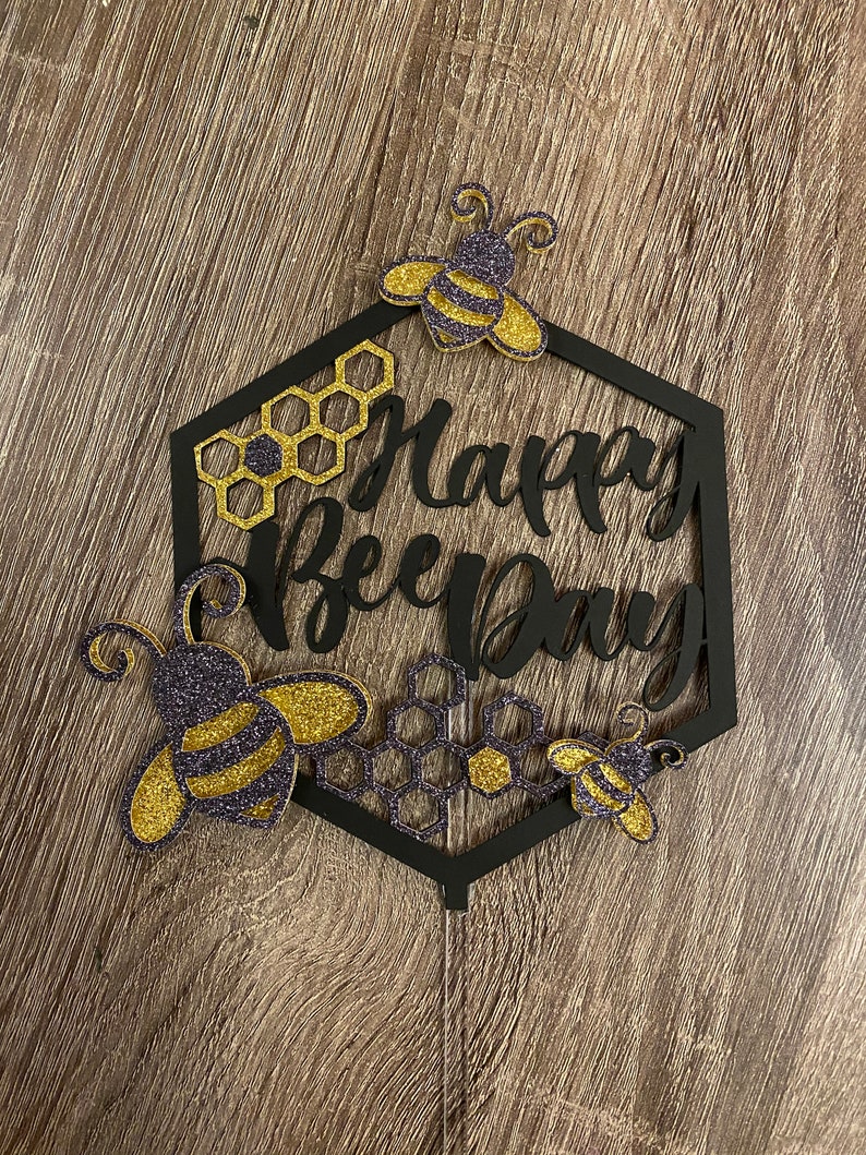Bee Themed Cake Topper/ Bee Day Party/ Beeday Cake Topper - Etsy