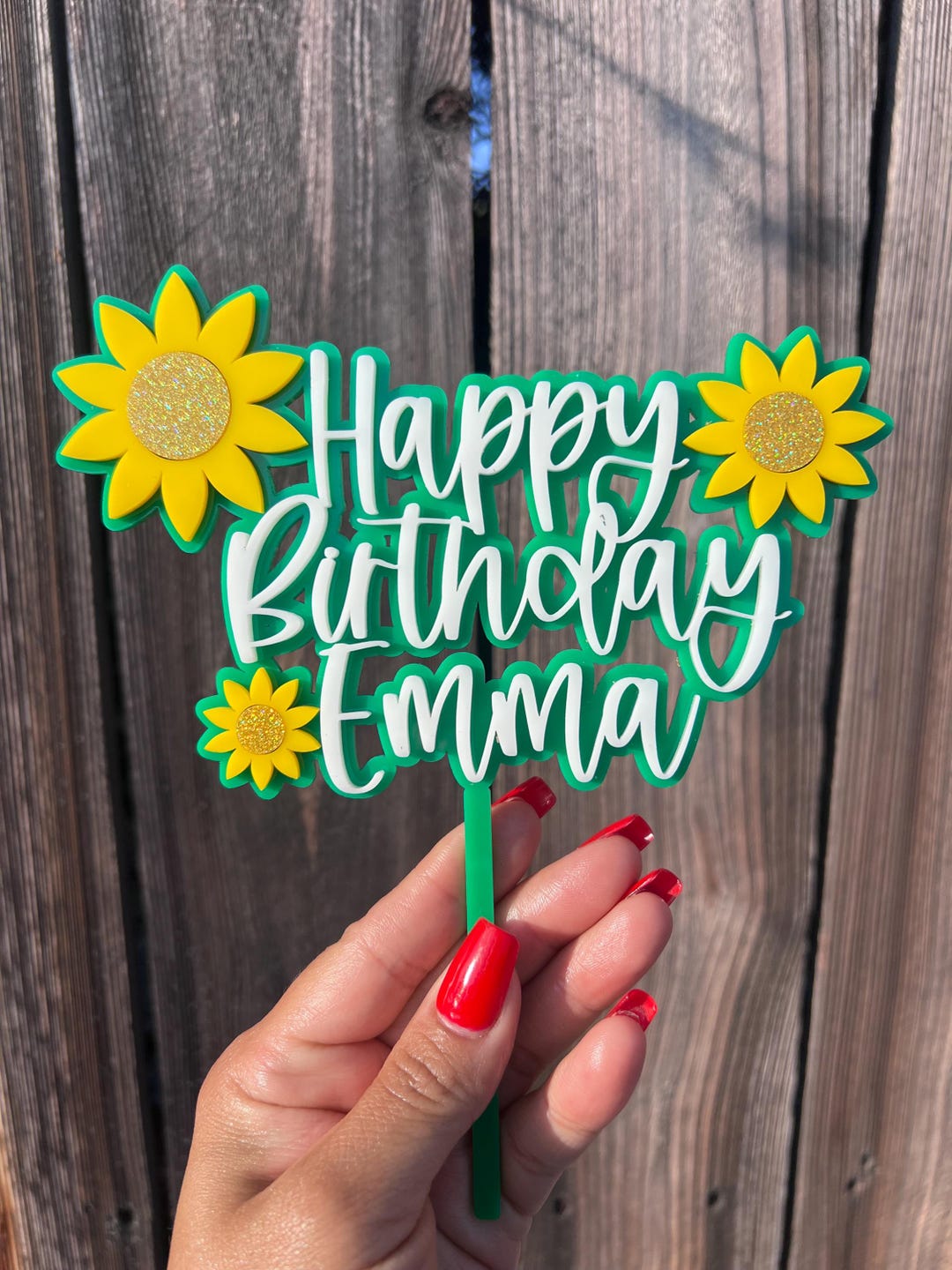 Sunflower Acrylic Cake Topper/ Sunflower Birthday/ Fall Themed Birthday ...
