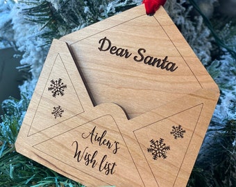 Santa Wish List Clothespin Christmas Ornament - Etsy