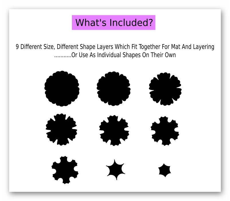 9 Different Sizes & Shapes for Layering on Cards, Box Lids, Christmas ...