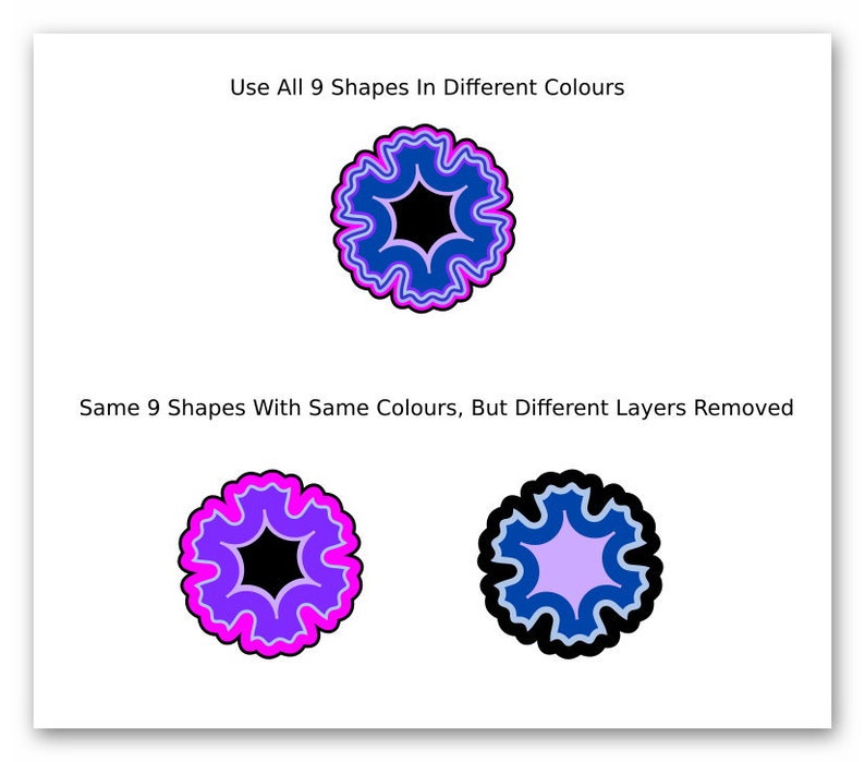 9 Different Sizes & Shapes for Layering on Cards, Box Lids, Christmas ...