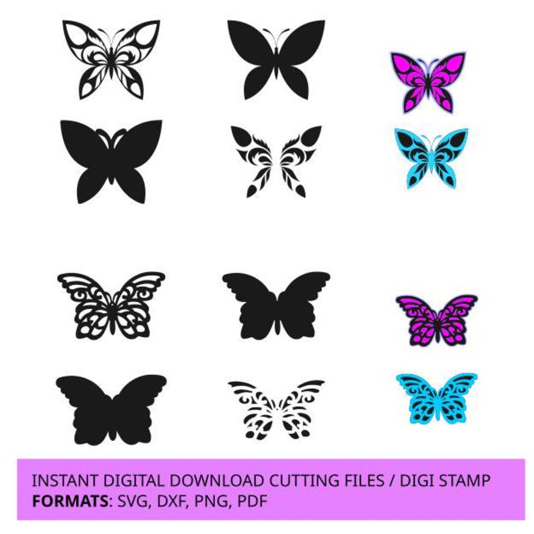 2 Butterfly Designs With Layers & Offsets. Card Making, Tattoos, HTV ...