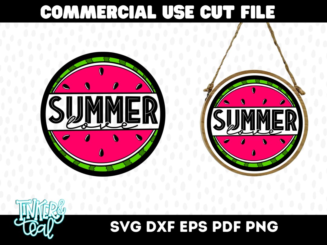 Summer Love Round Watermelon Svg Cricut Cut File Etsy
