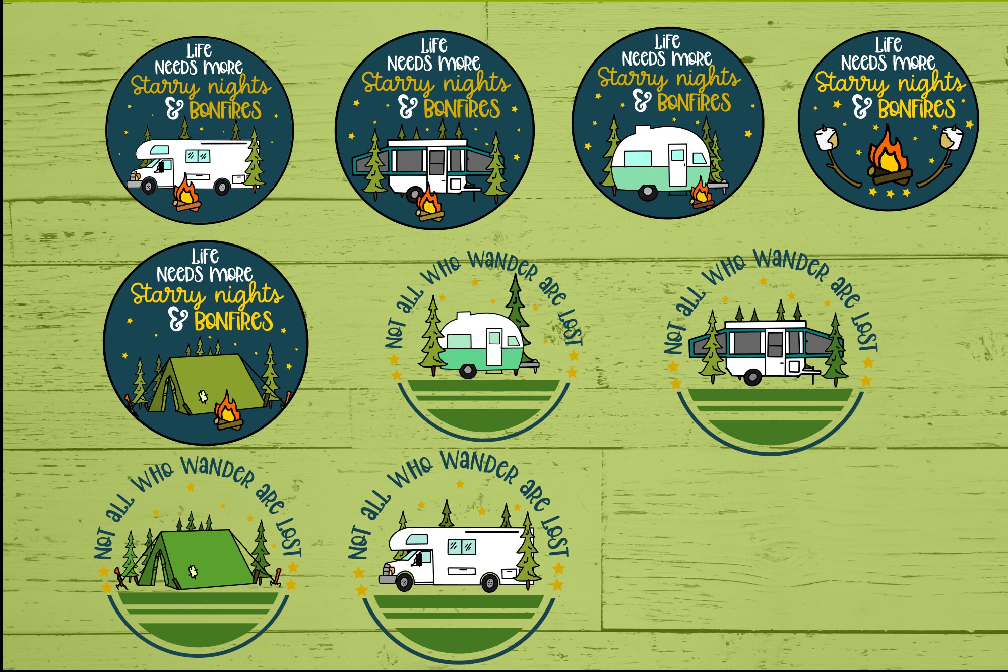 Camping Outdoor Sign SVG Bundle - Etsy