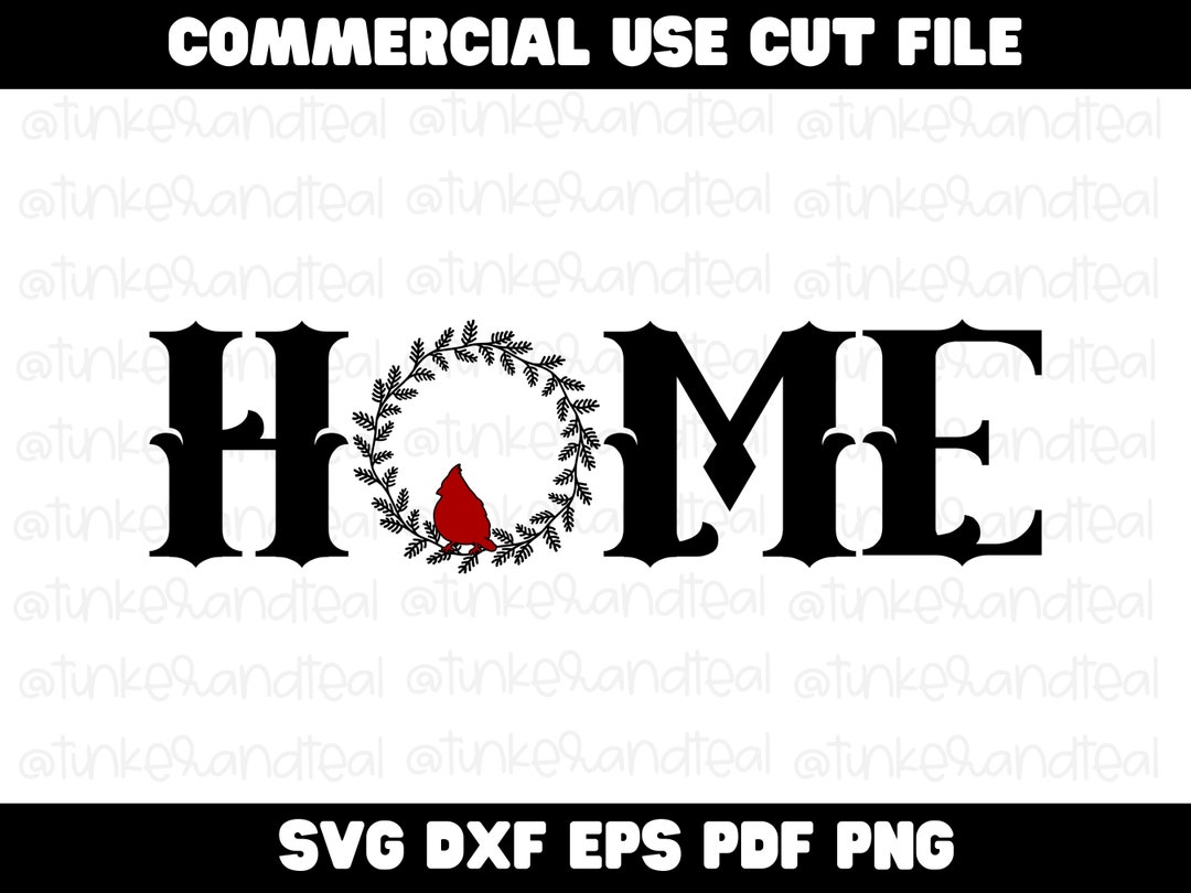 Cardinal Home Wreath SVG Cardinal Cut File Farmhouse Sign - Etsy