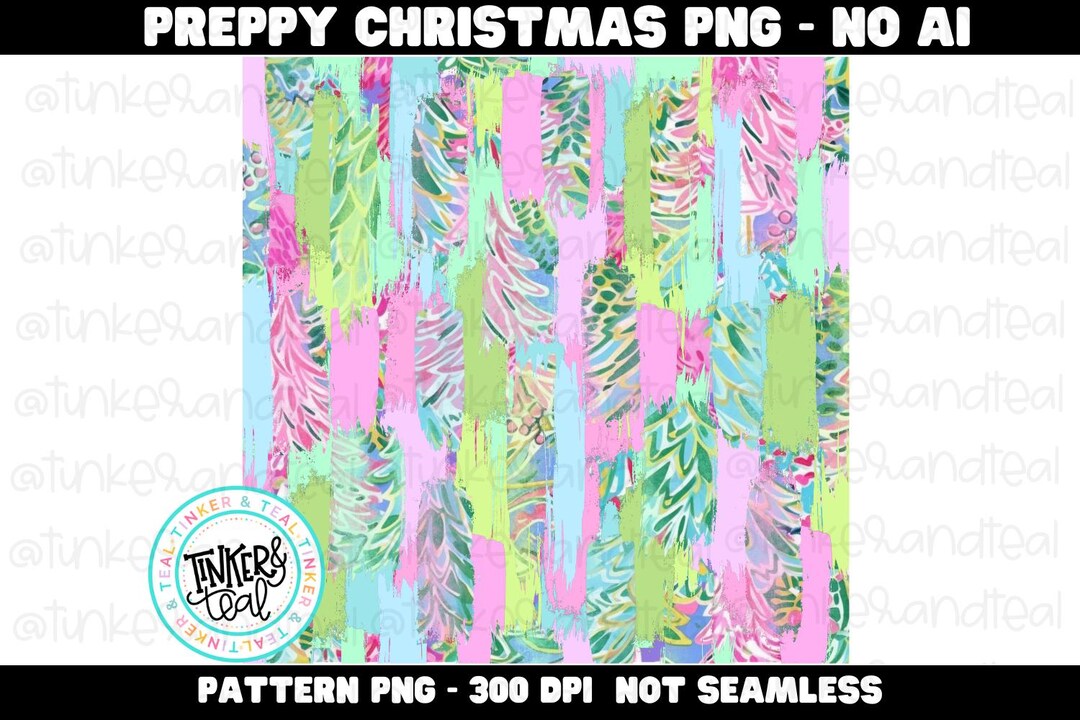 Preppy Christmas Brushstroke Background, Brushstroke Pattern PNG ...
