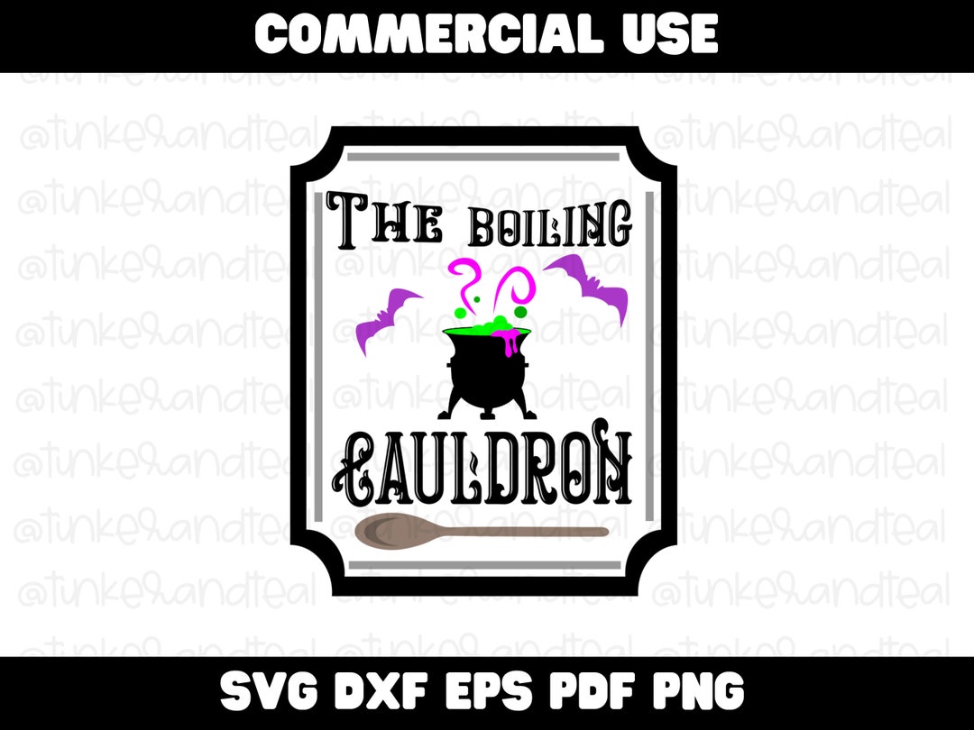 The Boiling Cauldron SVG Cricut Cut File Halloween Sign - Etsy