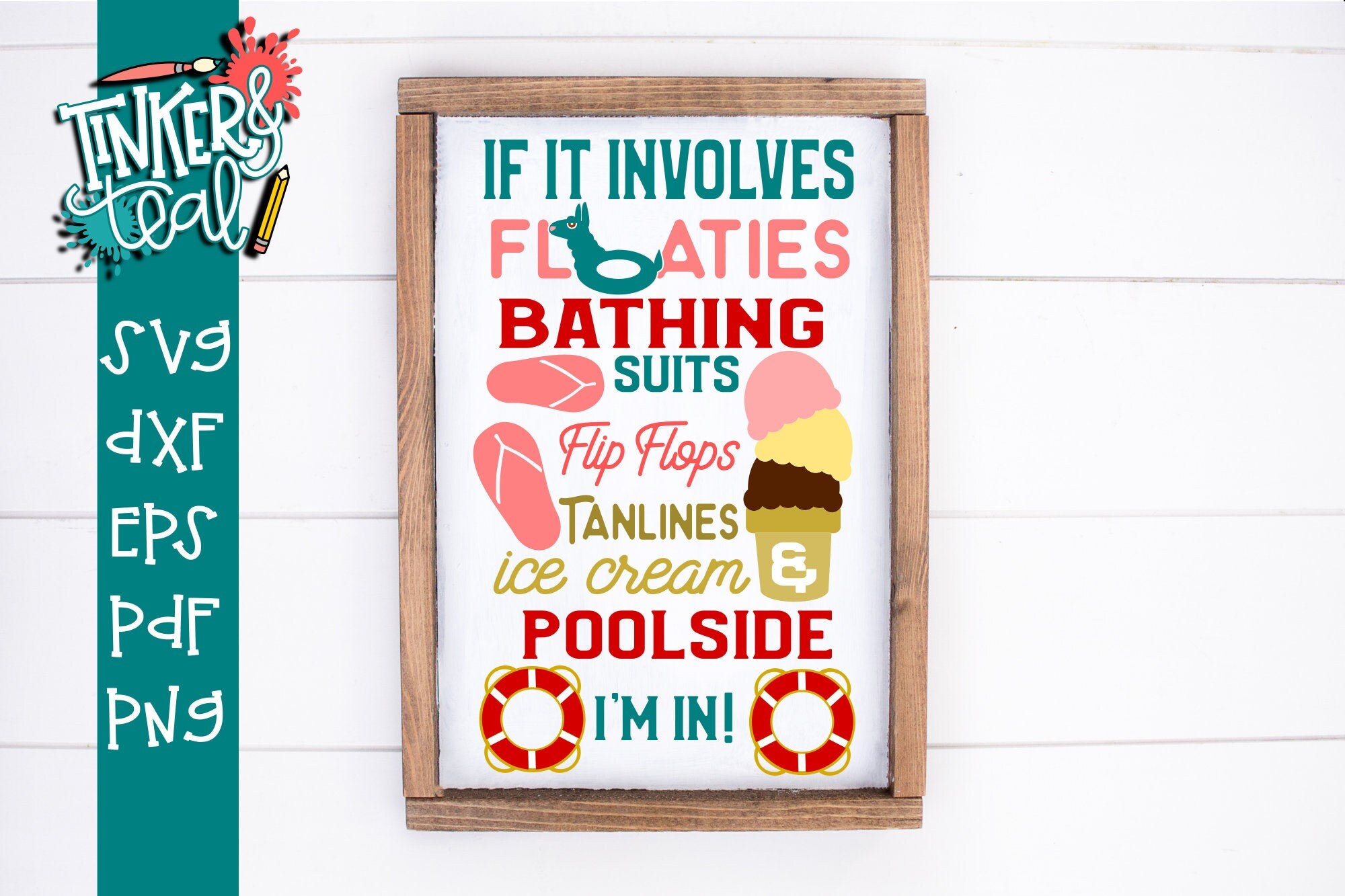 Pool svg Summer svg Flip Flops svg Cut files for Cricut | Etsy