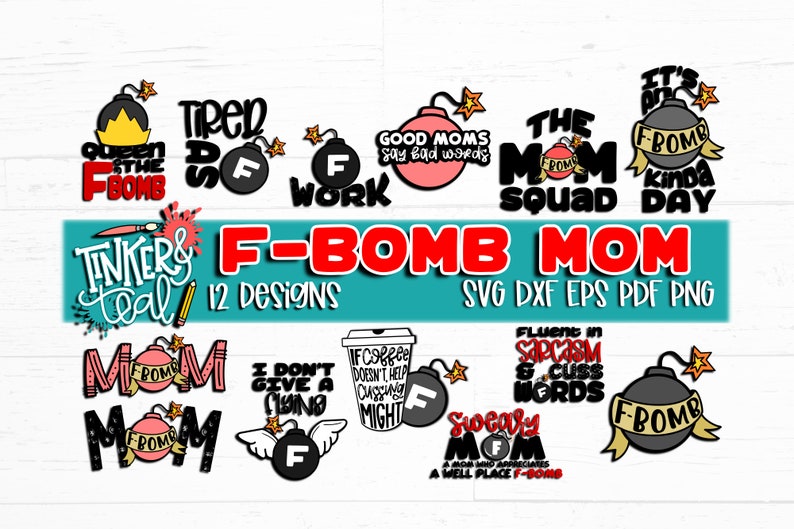 F Bomb Mom SVG Bundle Cussing Cut File Funny Mom Shirt Gift | Etsy