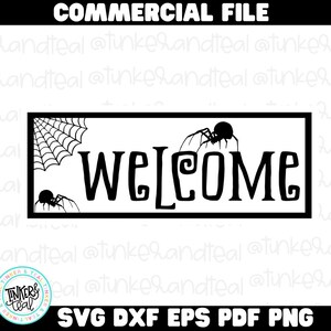Welcome Spider Web SVG | Halloween Wood Sign Cut File | Creepy Spider ...