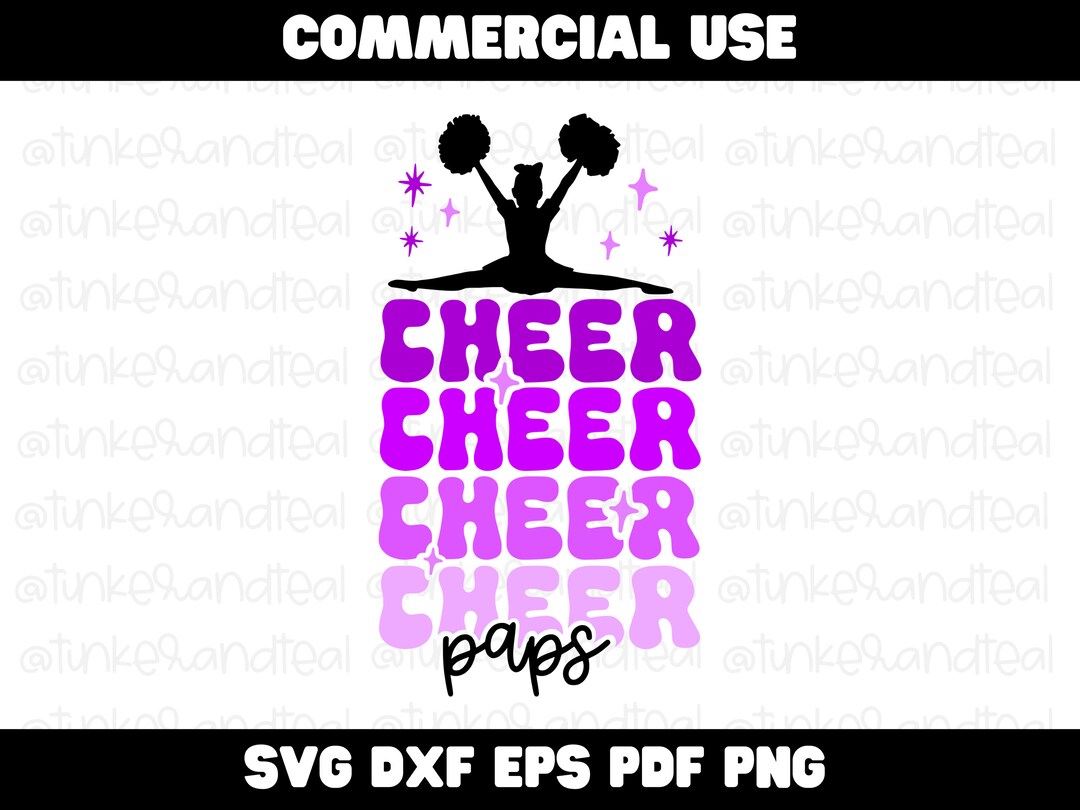 Cheer Paps SVG, Cheerleading Svg, Cheer Shirt for Grandpa, Retro Cheer ...