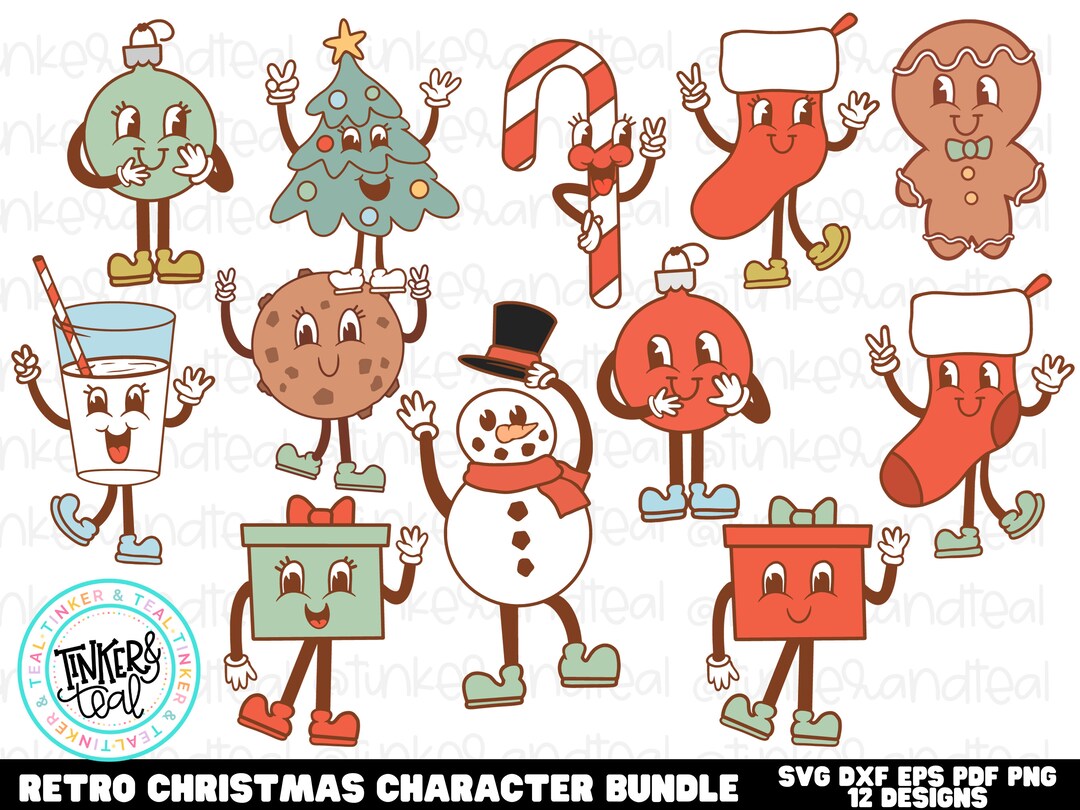 Retro Groovy Christmas Clipart Christmas Clipart Retro Christmas Svg ...