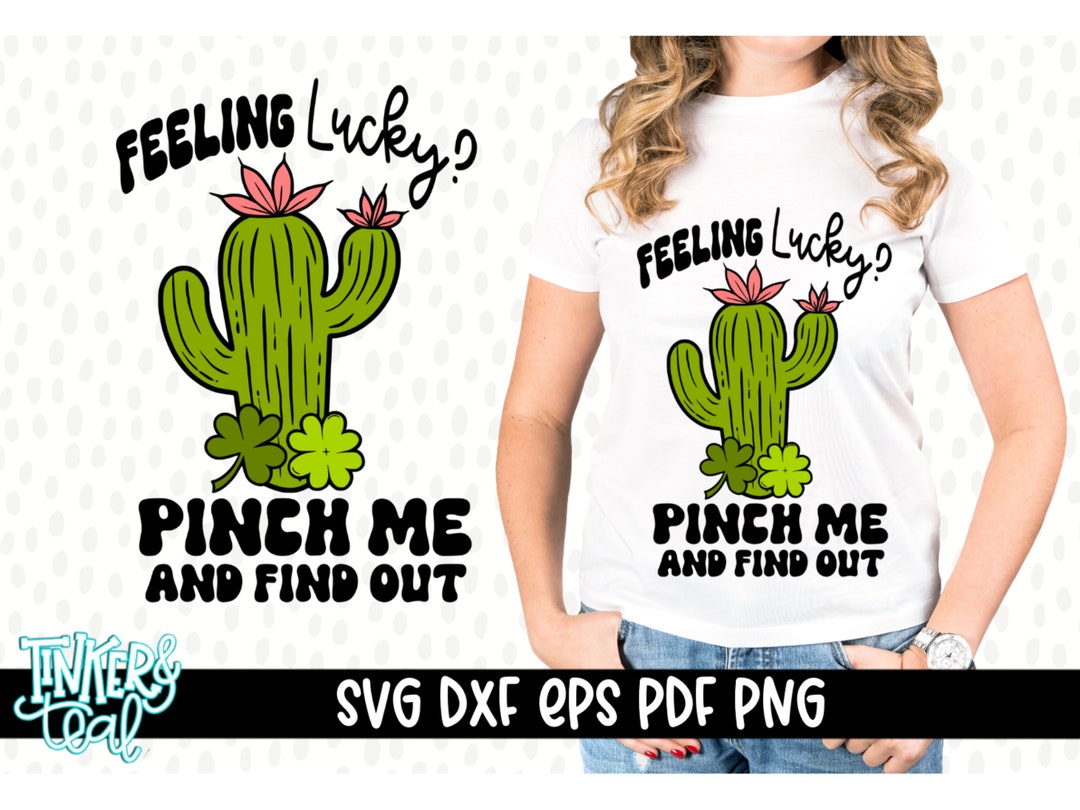 Feeling Lucky Retro and Funny Cactus St Patrick's Day SVG - Etsy