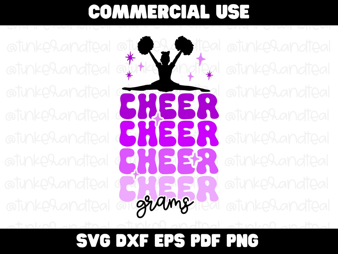 Cheer Grams Svg, Stacked Cheer, Retro Cheer, Cheer Quotes, Svg for ...