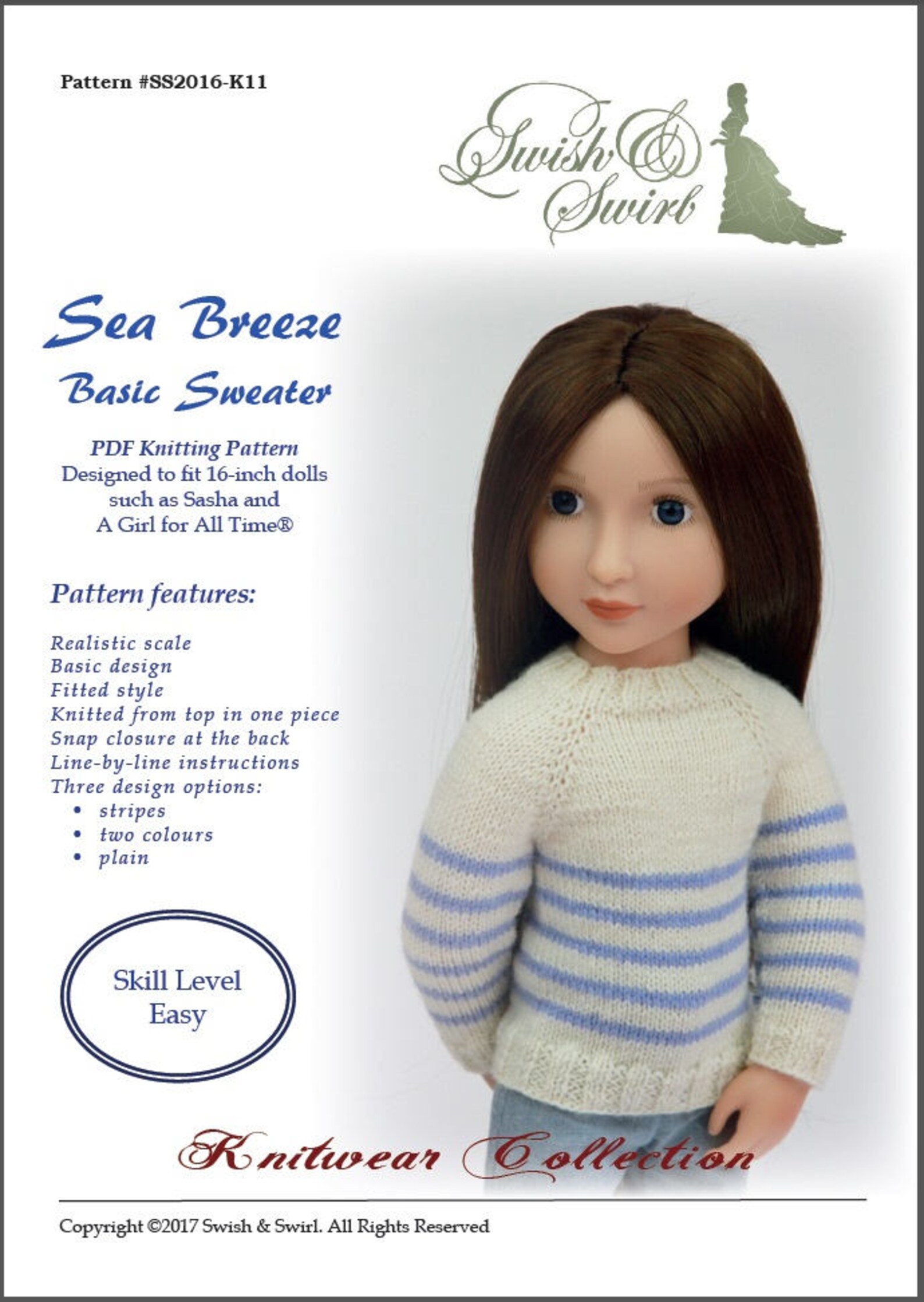 PDF Knitting Pattern SS2016-K11. Sea Breeze Basic Sweater for - Etsy