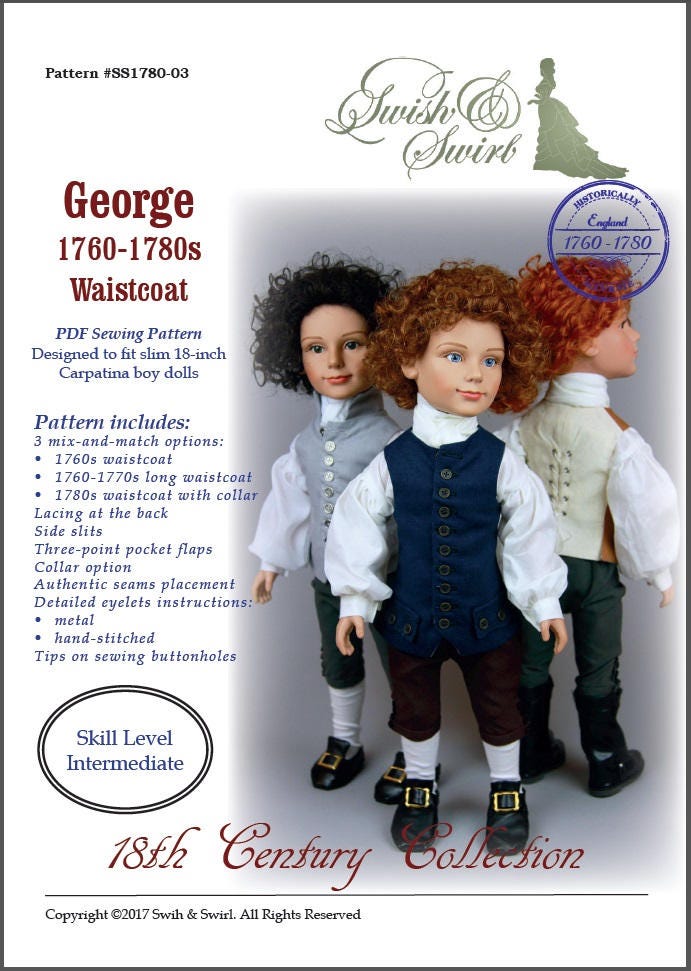 PDF Pattern SS1780-03. George 1760-1780s Waistcoat for Slim - Etsy UK