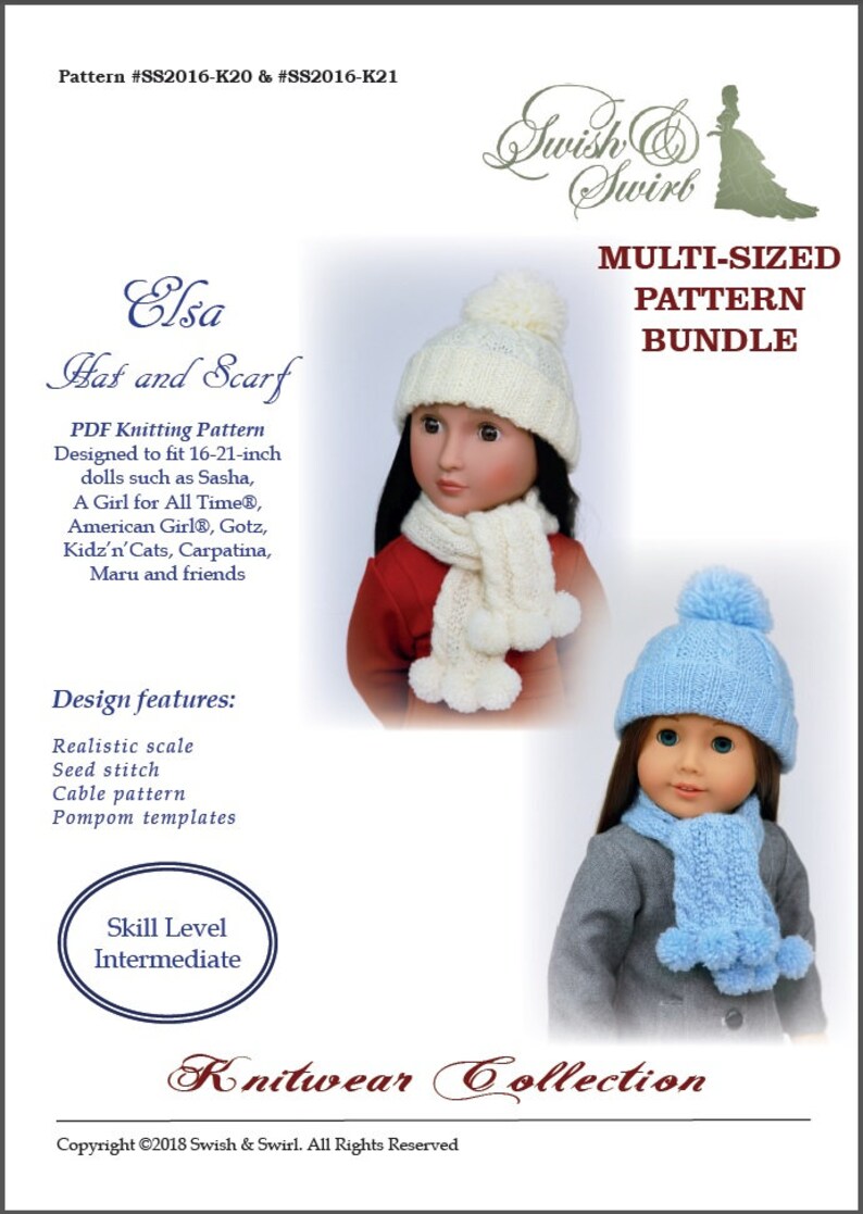 PDF Knitting Pattern BUNDLE SS2016-K20&K21. Elsa Hat and - Etsy