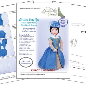 PDF Pattern #SS1560-02. Lettice Knollys Elizabethan Partlet and Bonnet ...