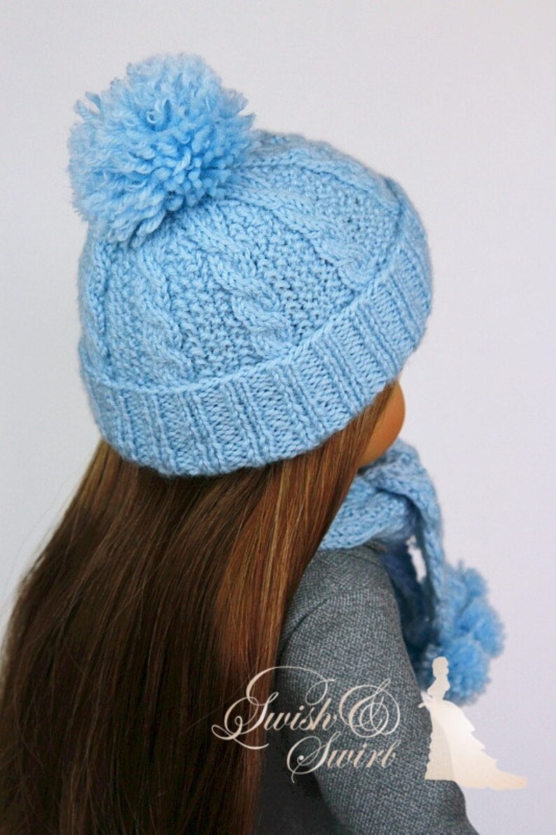 PDF Knitting Pattern BUNDLE #SS2016-K20&K21. Elsa Hat and Scarf for 16 ...