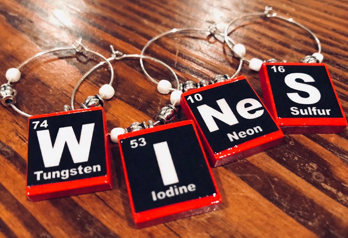 Periodic Table of Elements Chemistry Scrabble Tile Wine Glass - Etsy
